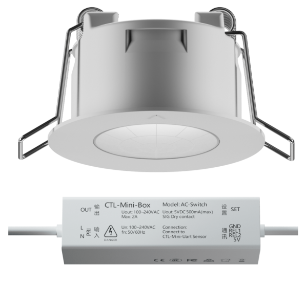 Compact infrared motion detector MiNi with 20° mask, KNX